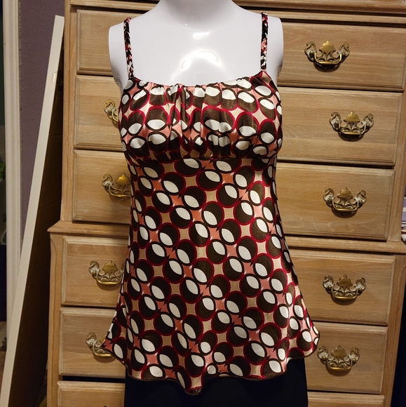 BCX | Tops | Bcx Pink Brown Geometric Spaghetti Strap Top | Poshmark